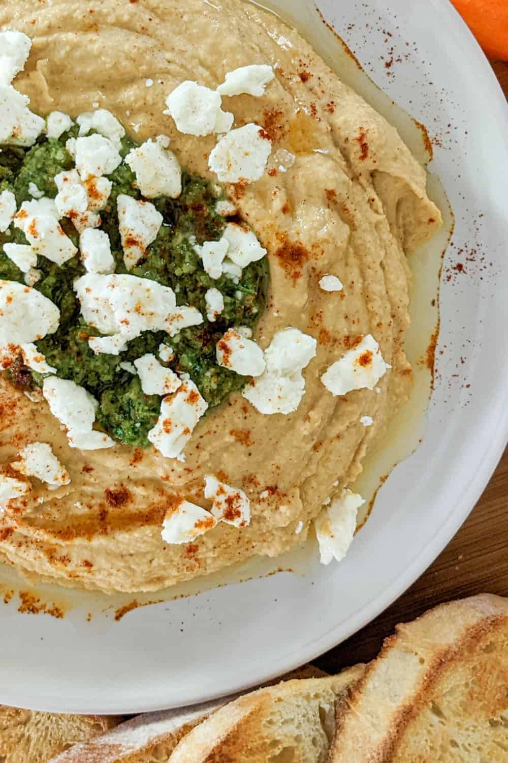 Fresh Zhug & Feta Cheese Chunky Hummus - Just Maika Cooking
