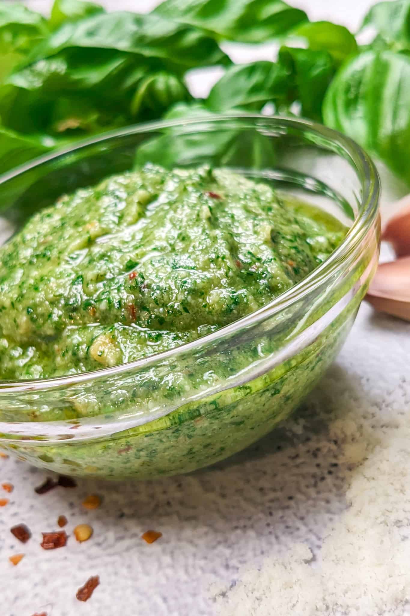 Spicy Basil Pesto, Easy Homemade - Just Maika Cooking