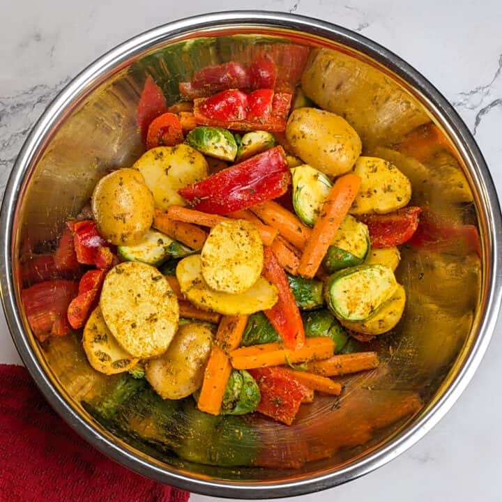 Calabrian Lemon Yogurt Baked Chicken Thighs with Vegetables - Just ...