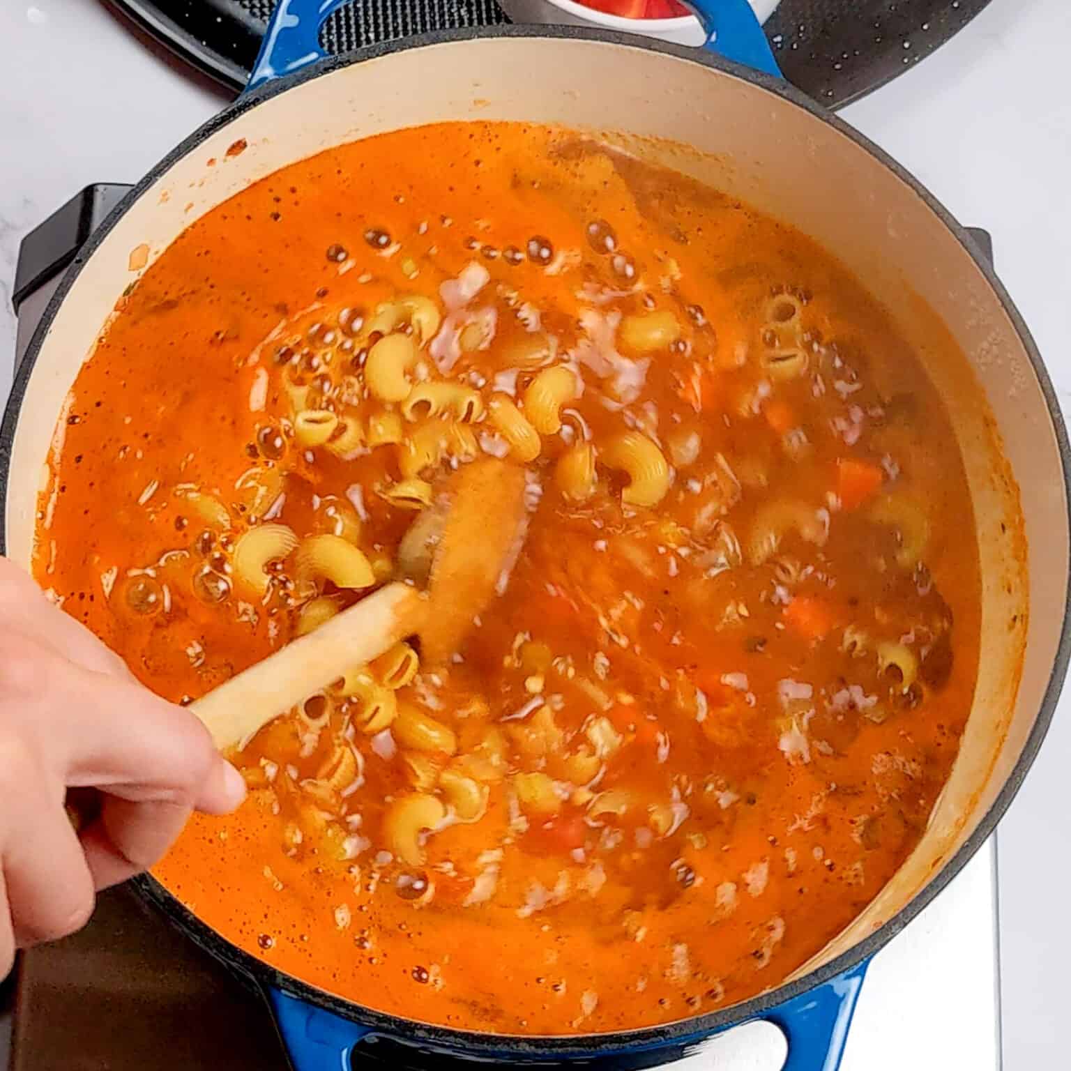 Spicy Macaroni Pasta and Pecorino Cheese Tomato Stew - Just Maika Cooking