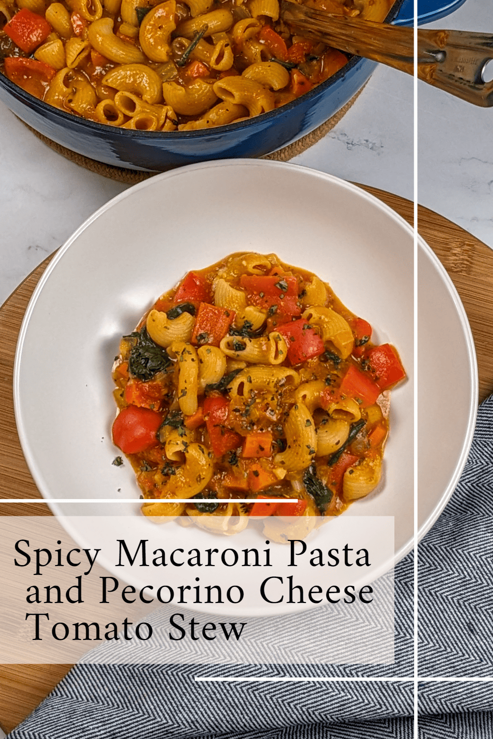 Spicy Macaroni Pasta and Pecorino Cheese Tomato Stew - Just Maika Cooking