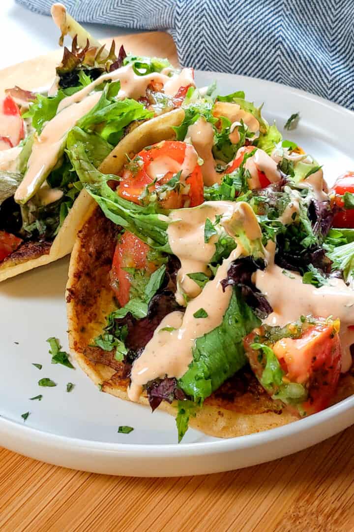 Easy Spicy Crispy Chicken Tacos with Cholula Sour Cream - Just Maika ...