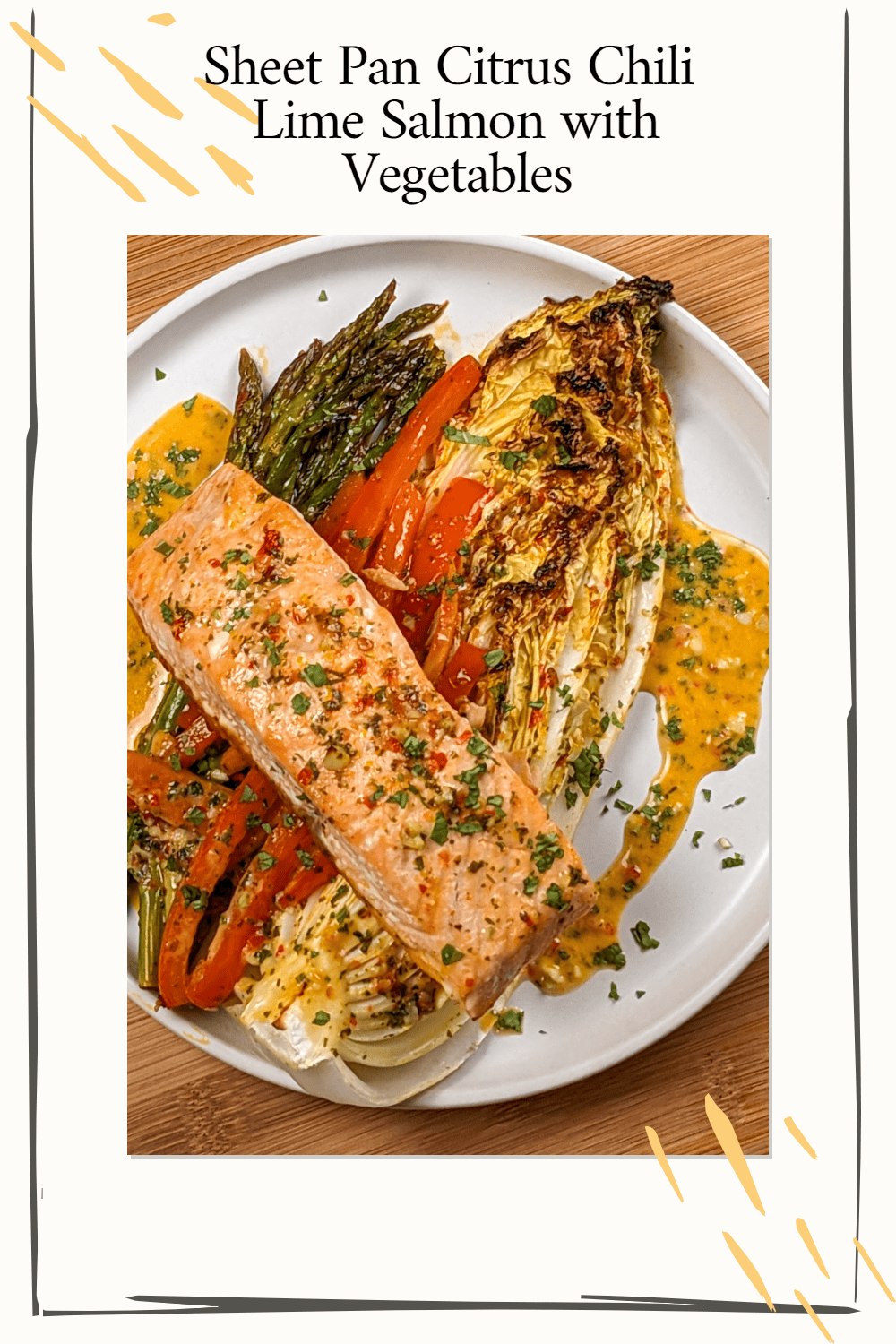 Sheet Pan Citrus Chili Lime Salmon with Vegetables - Just Maika Cooking