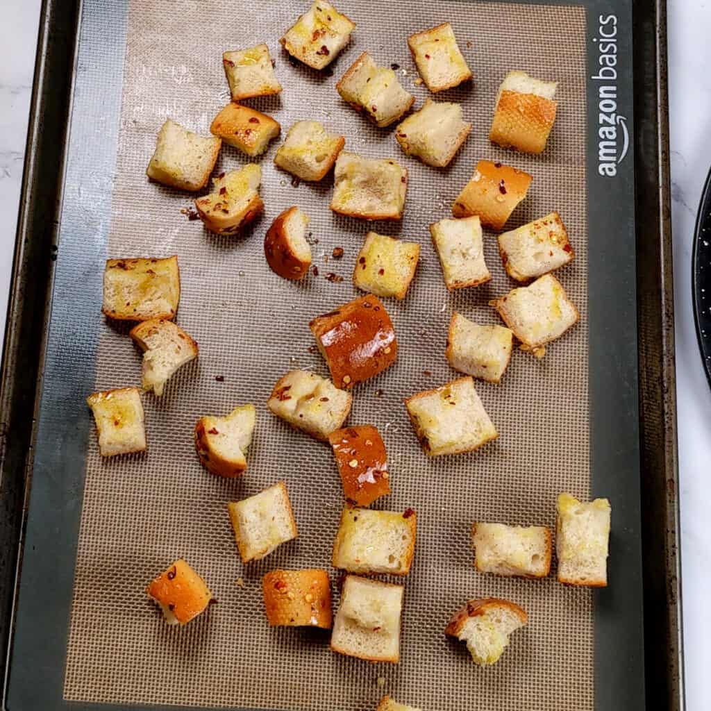 Caesar Salad with Egg Tomatoes and Chili-Infused Croutons - Just Maika ...