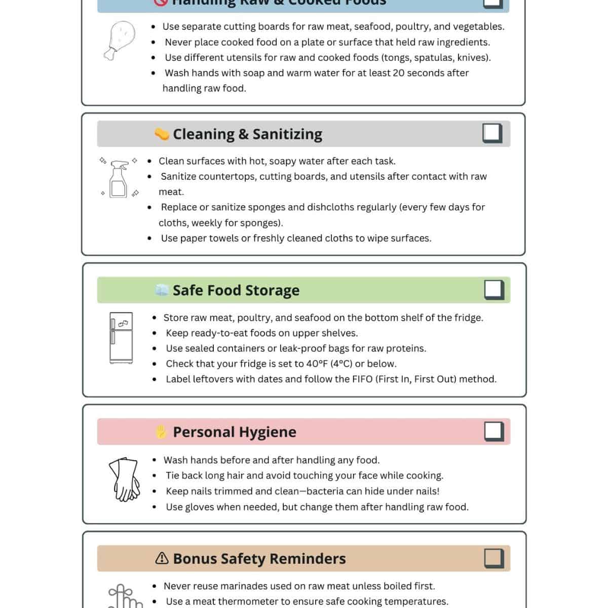 Cross-Contamination Prevention Checklist | Free PDF - Just Maika Cooking